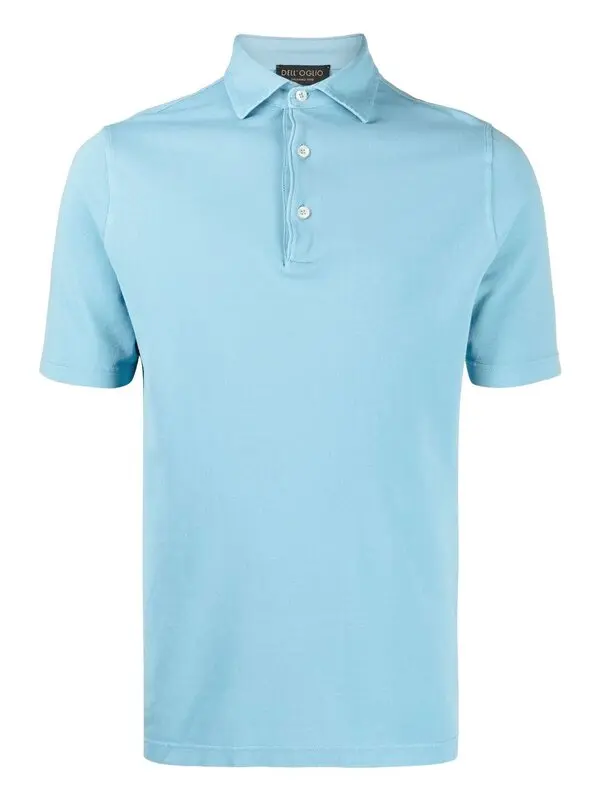 DELL'OGLIO Short-sleeved Polo Shirt - Blue