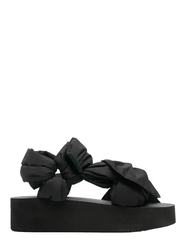 Red Valentino Bow-detail Flatform Sandals - Black