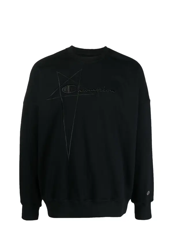 Rick Owens Logo-embroidered Pullover Sweatshirt - Black