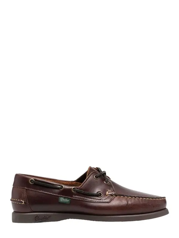 Paraboot Contrast Stitching Boat Shoes - Brown