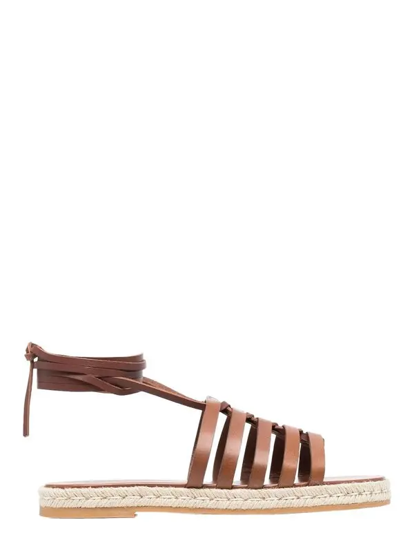 TOD'S Strappy Leather Sandals - Brown
