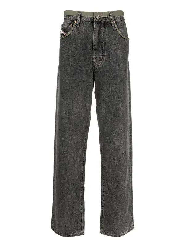 DIESEL® Mid-rise Straight-leg Jeans - Black