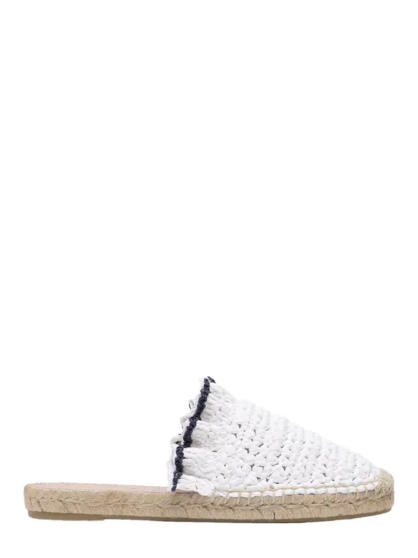 Red Valentino Ruffle Trim Woven Espadrilles - White