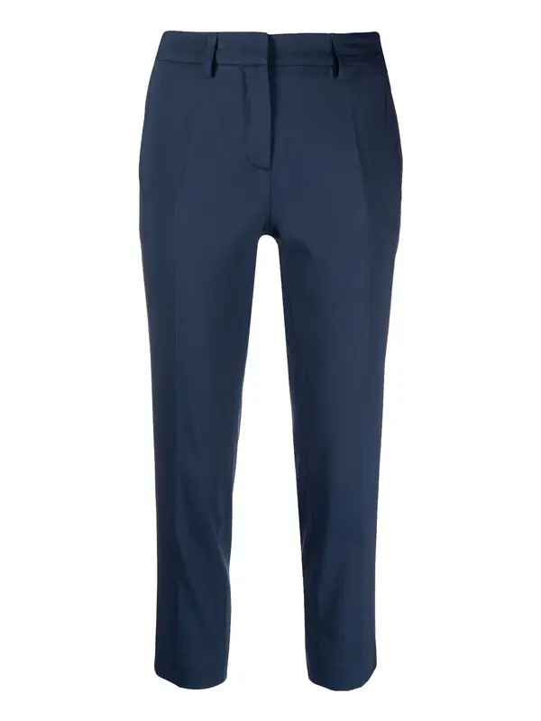 BLANCA VITA Cropped Slim-cut Trousers - Blue