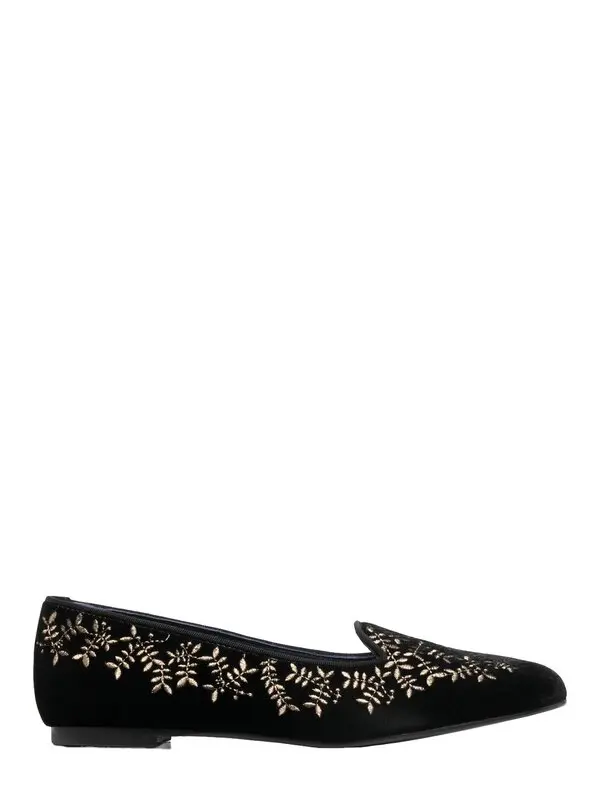 10 CORSO COMO X Castañer Hojas Velvet Slippers - Black