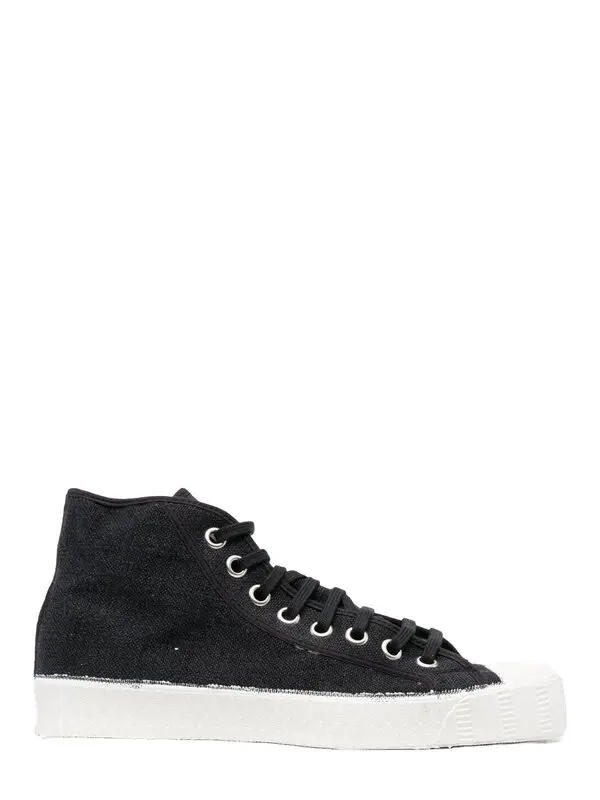 SPALWART Distressed-finish High-top Sneakers - Black