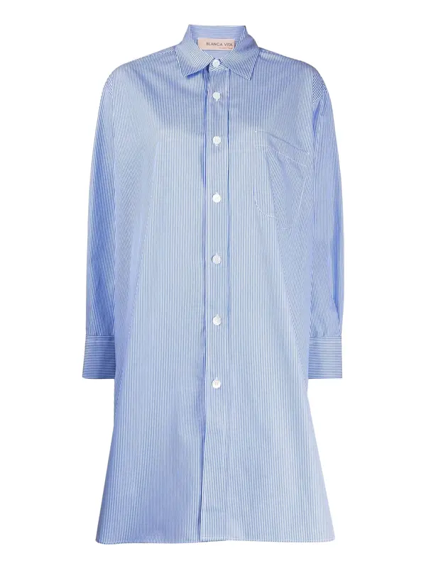 BLANCA VITA Aloe Oversized Shirt - Blue