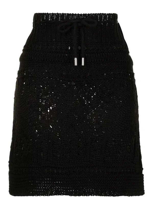 Goen.j Ribbed Crochet-knit Mini Skirt - Black