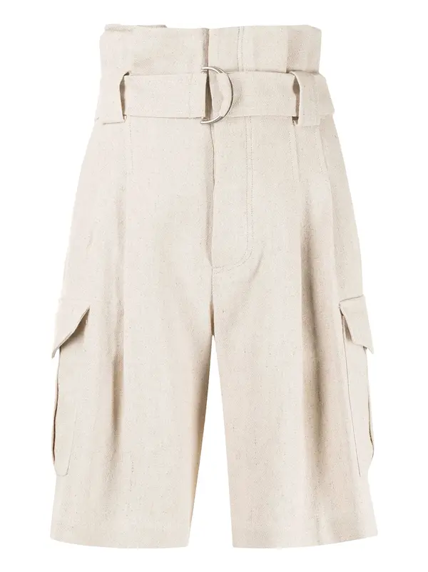 Goen.j Belted Bermuda Shorts - Neutrals