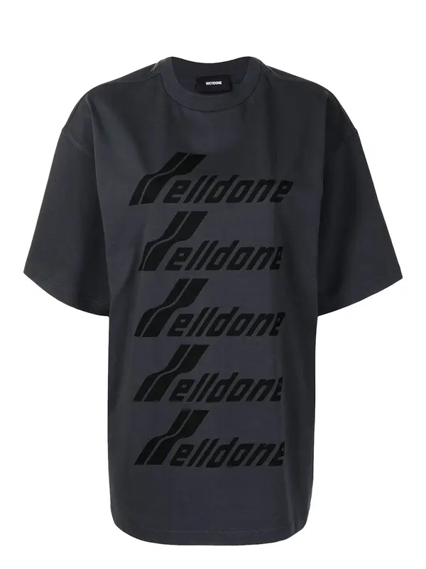 We11Done Logo-print Cotton T-shirt - Grey