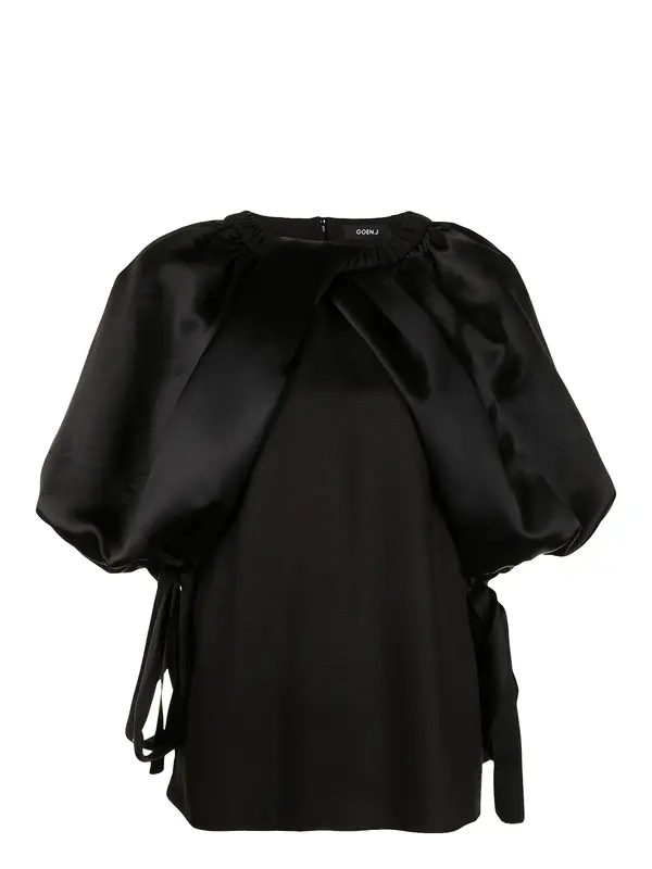 Goen.j Balloon-sleeve Top - Black