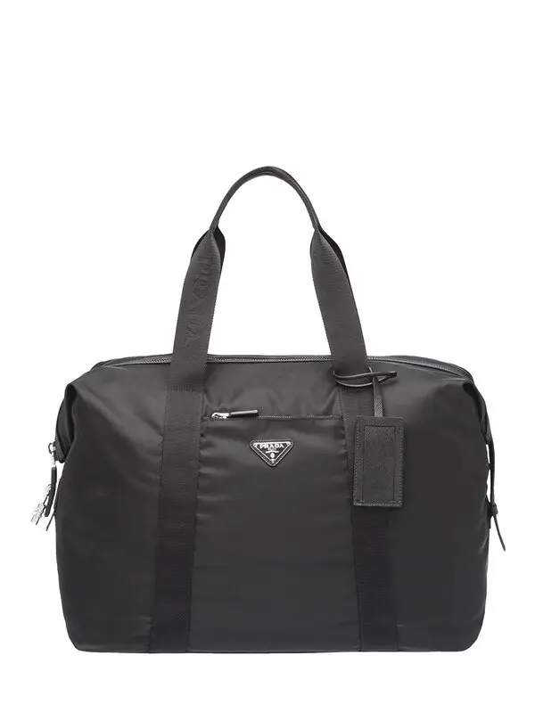 Prada Re-nylon And Saffiano Leather Duffle Bag - Black