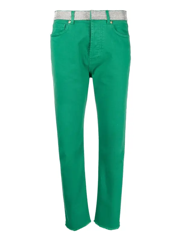 Alexandre Vauthier Embellished Slim Leg Jeans - Green