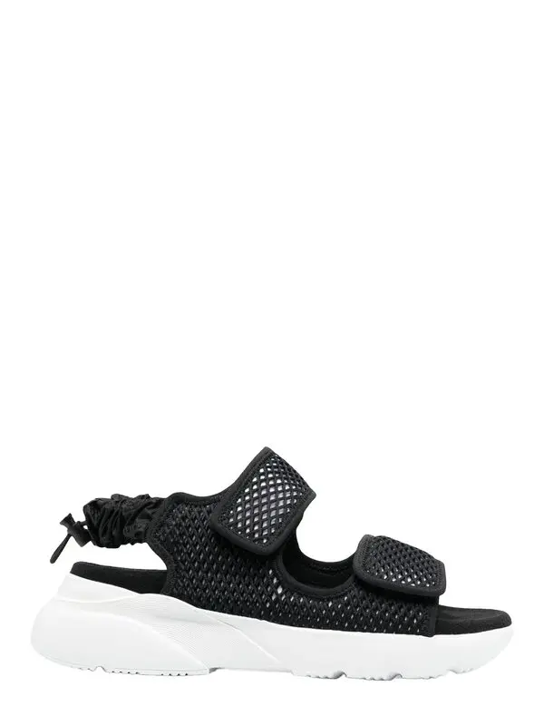 Hogan Two-tone Touch-strap Chunky Sandals - Black