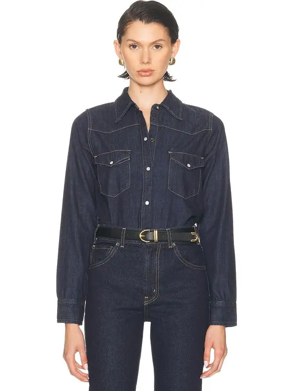 NILI LOTAN Travis Top - Indigo Rinse