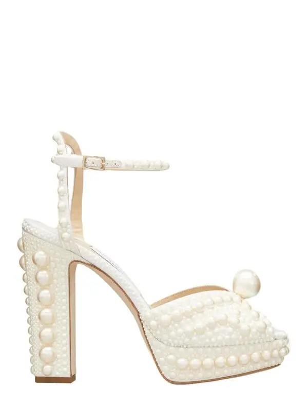 JIMMY CHOO Sacaria 120mm Platform Sandals - White