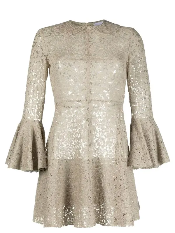 Patou Floral-lace Mini Dress - Neutrals