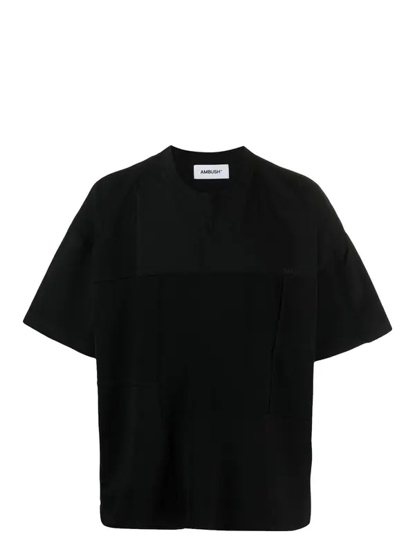 AMBUSH Logo-embroidered Cotton T-shirt - Black