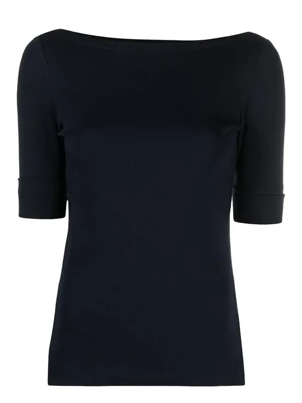 Ralph Lauren Boat-neck Fitted Top - Blue