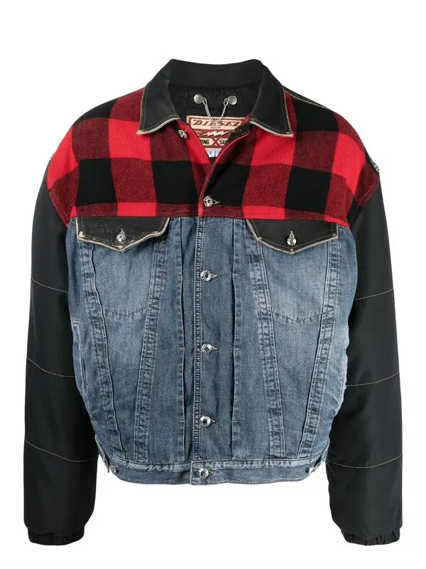 DIESEL® Patchwork Bomber Jacket - Blue