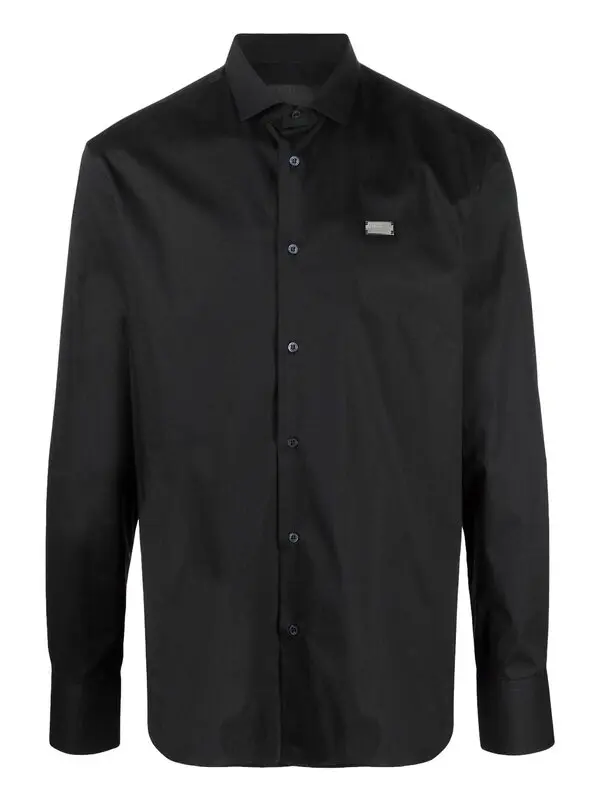 Philipp Plein Iconic Plein Diamond-cut Shirt - Black