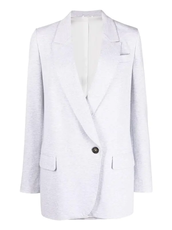 Brunello Cucinelli Cotton-blend Jersey Blazer - Grey