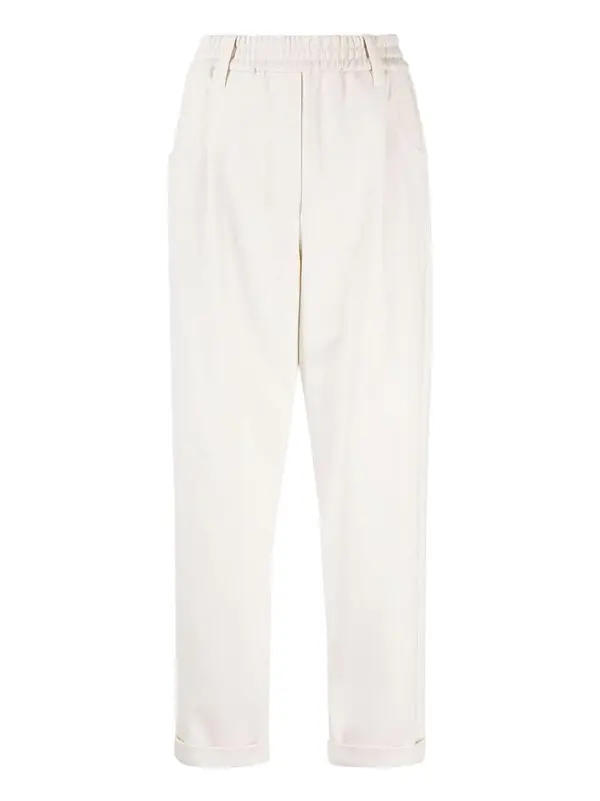 Brunello Cucinelli Cropped Straight-leg Trousers - Neutrals