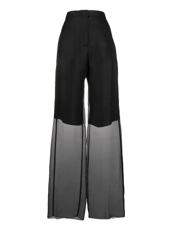JIL SANDER Sheer Layered Trousers - Black