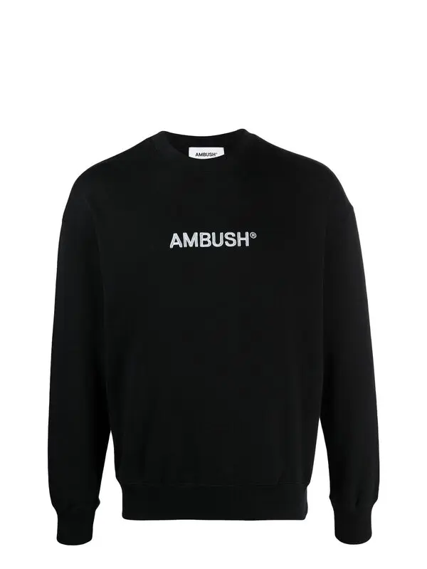 AMBUSH Logo-embroidered Cotton Sweatshirt - Black