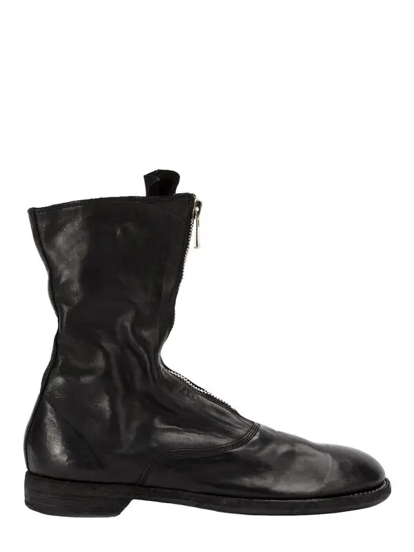 Guidi Front Zip Boots - Black