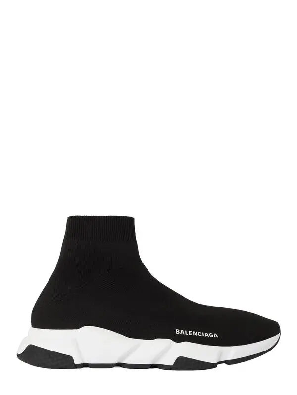 Balenciaga Speed Stretch-knit Slip-on Sneakers - Black