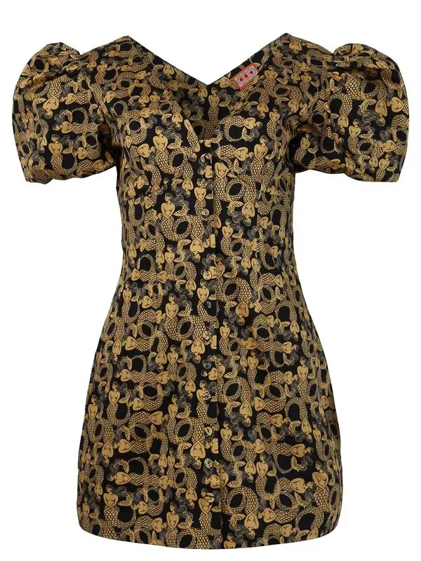 Lhd Pedra Bonita Mini Dress - Black Gold Mermaid