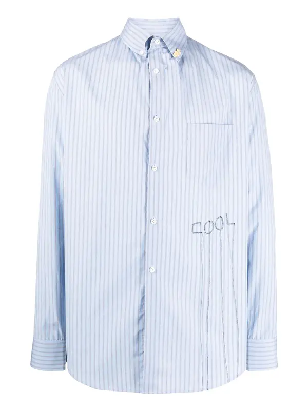 COOL T.M Striped Cotton Shirt - Blue