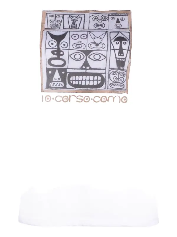 10 CORSO COMO Faces-print Cotton T-shirt - White