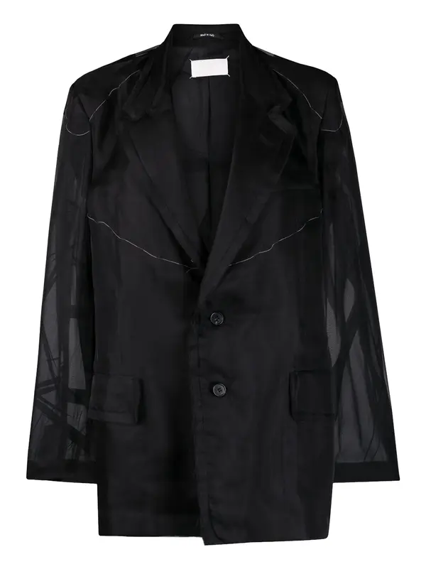 MAISON MARGIELA Sheer-panel Jacket - Black