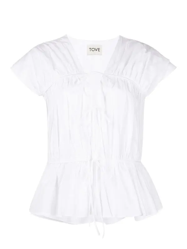 Tove Thea Ruffle Top - White