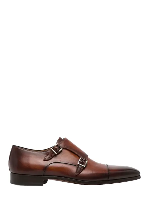Magnanni Double-buckle Monk Shoes - Brown