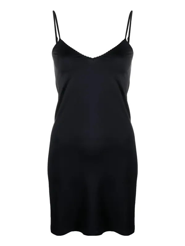 Hanro V-neck Slip Dress - Black