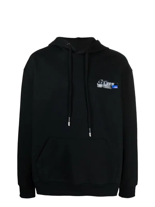 ADER ERROR Logo Print Pullover Hoodie - Black
