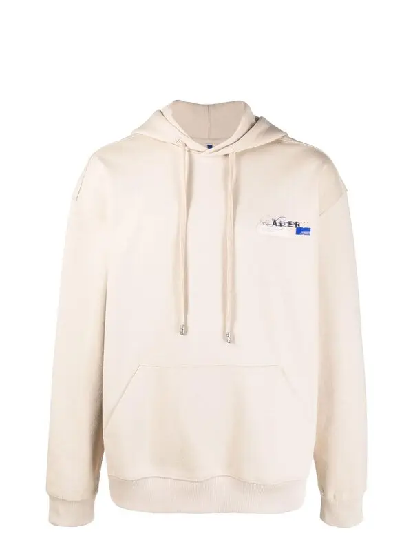 ADER ERROR Logo-print Cotton-blend Hoodie - Neutrals