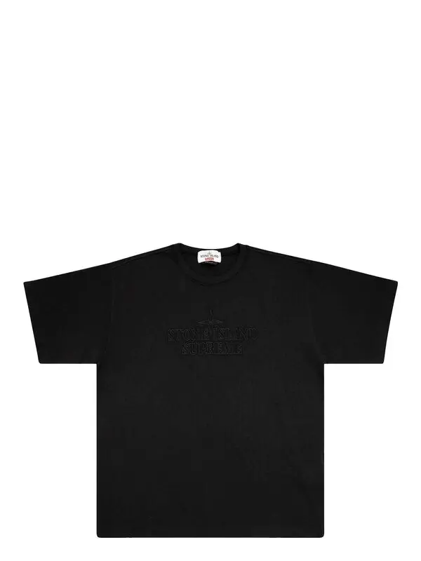 Supreme X Stone Island Embroidered-logo T-shirt - Black