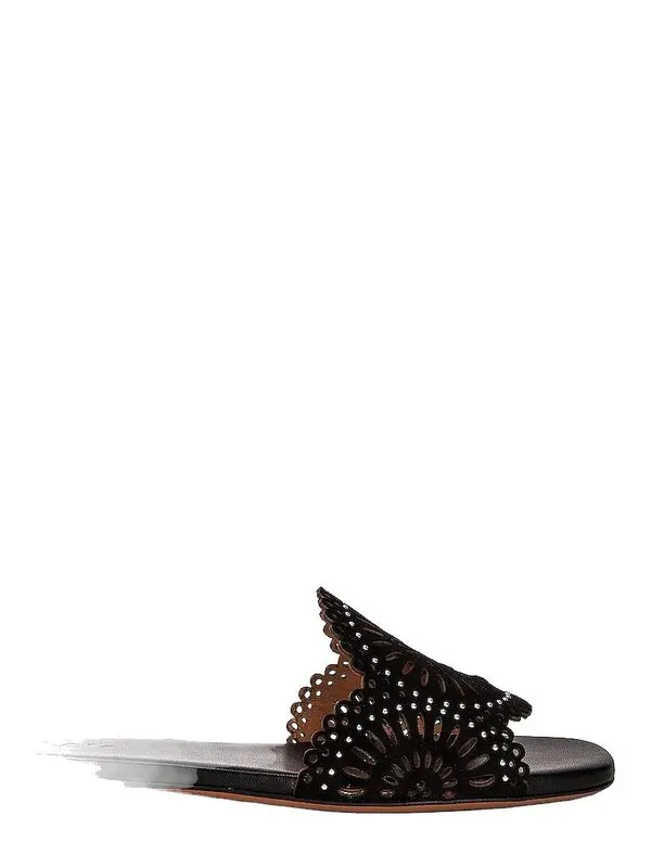 Alaïa Perforated Molukai Mules - Noir