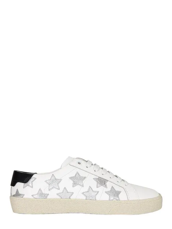 Saint Laurent Court Classic Star Sneakers - Blanc Optique & Argent & Noir