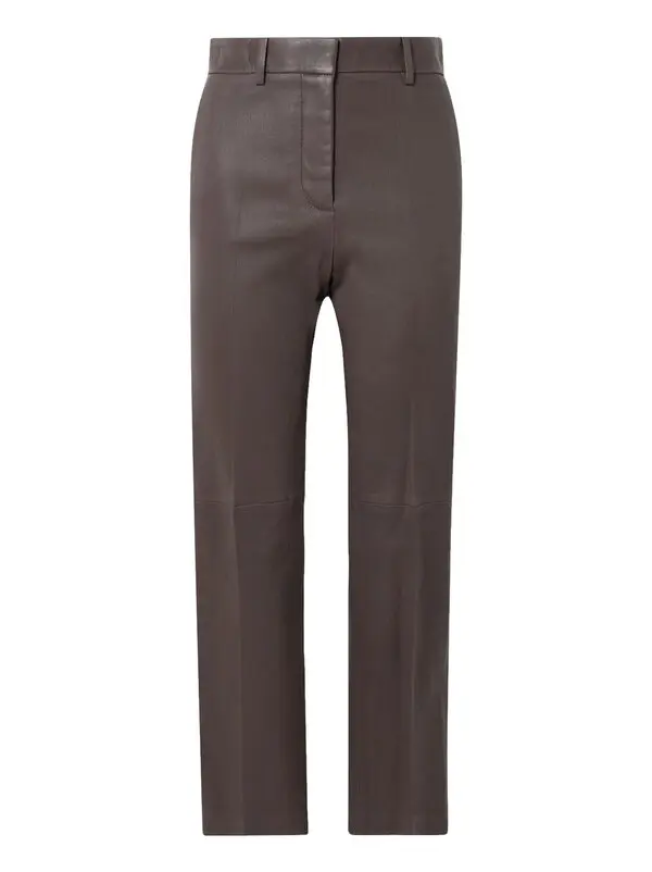 JOSEPH Coleman Leather Slim-fit Pants - Neutrals