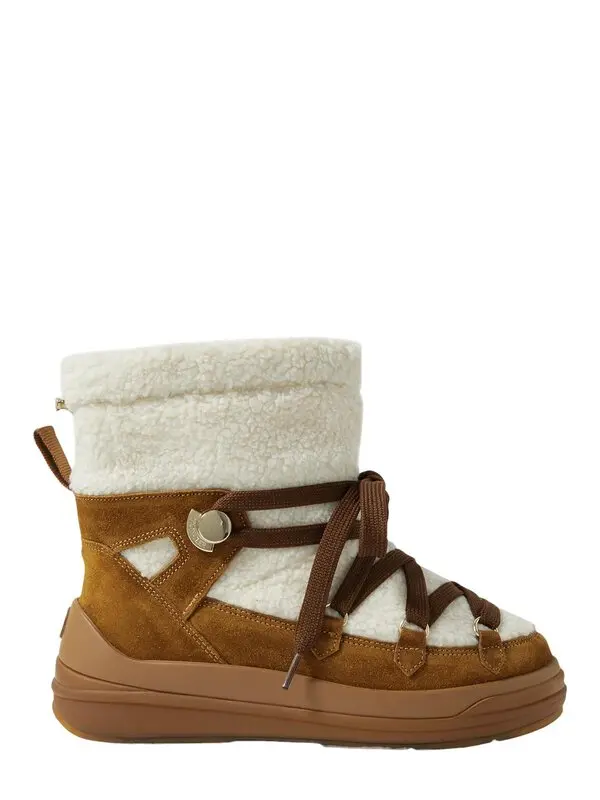 Moncler Insolux Suede And Shearling Snow Boots - Brown