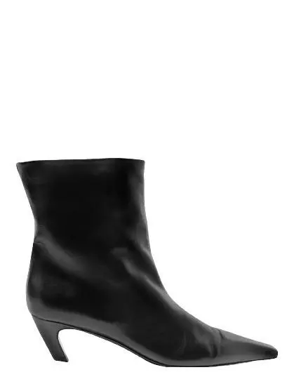 Khaite Arizona Leather Ankle Boots - Black