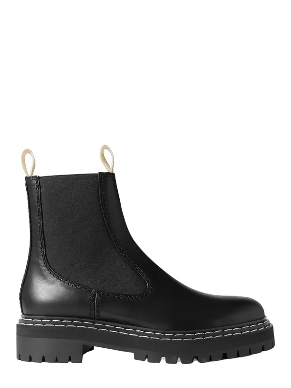 Proenza Schouler Topstitched Leather Chelsea Boots - Black