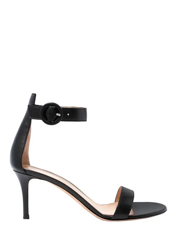 GIANVITO ROSSI Portofino 70 Leather Sandals - Black