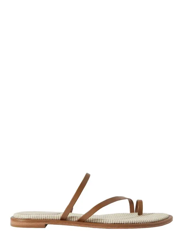 PORTE & PAIRE Leather Sandals - Brown