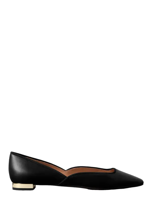 AQUAZZURA Maia Leather Ballet Flats - Black